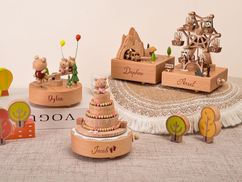 Personalized Wooden Music Box, Engraved Name Music Box, Personalized ...