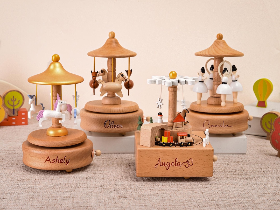 Personalized Engraved Wooden Music Box, Custom Baby Toy Gifts ...