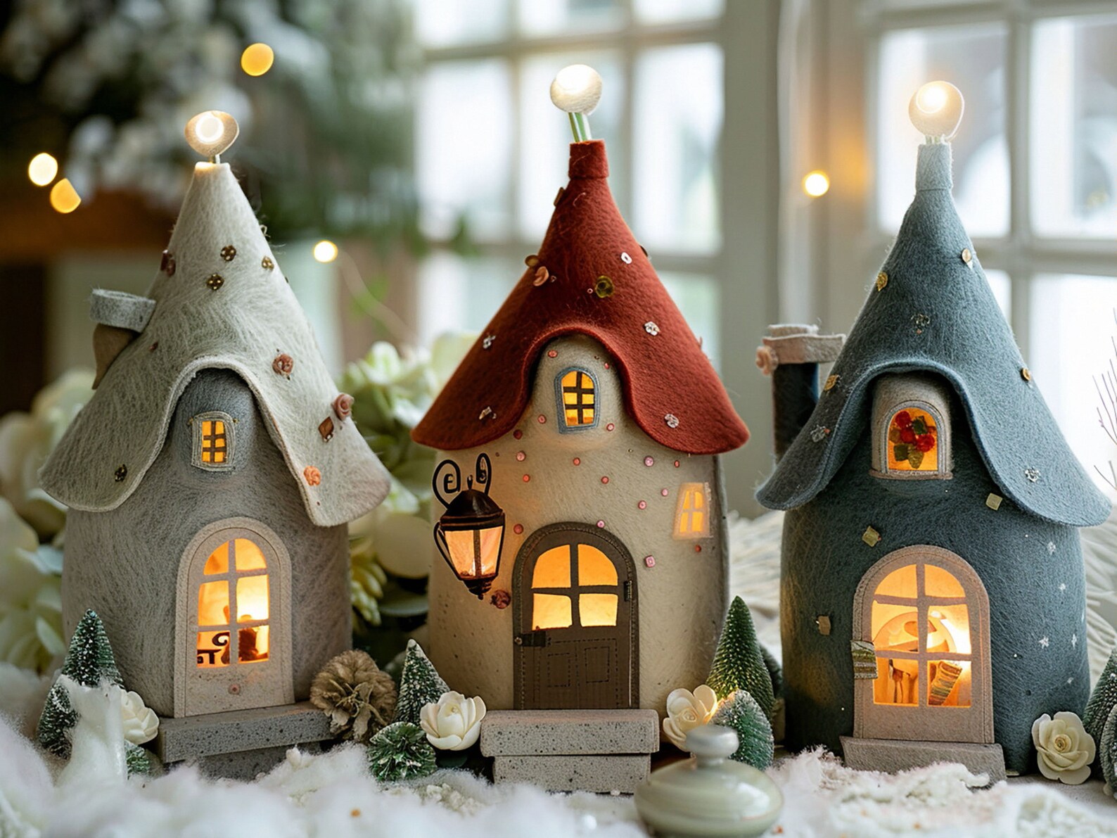 Wool Felt Handicraftnight Lightwool Felt Night Lampbedroom Night ...