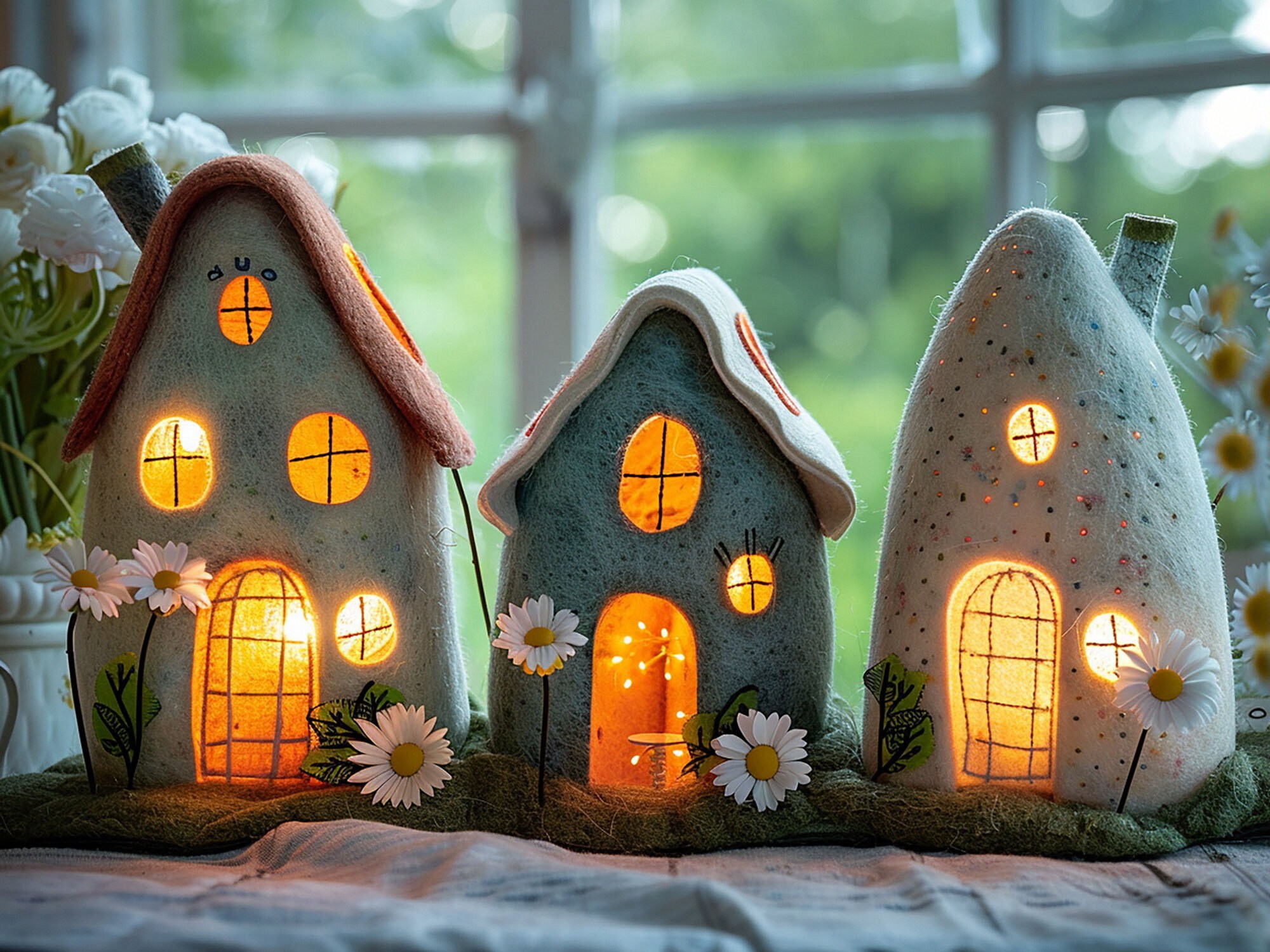 Wool Felt Handicraftnight Lightwool Felt Night Lampbedroom Night ...