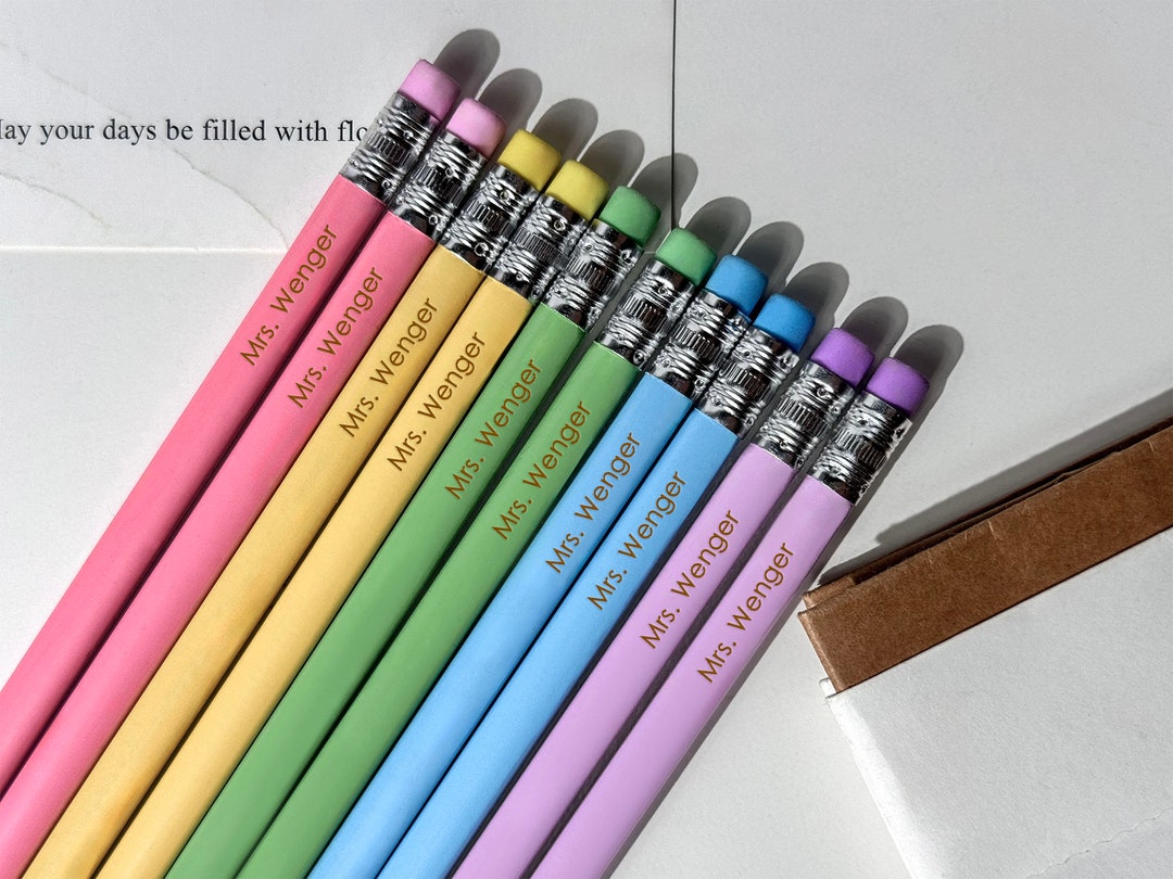 Custom Personalized Pastel Pencils,engrave Your Name Pencil Set-back to ...