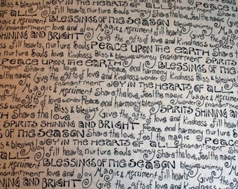 Fabric with words | Etsy