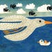 Seagull Art Painting Original Gull Flying Over Ocean or Lake Folk Art ...