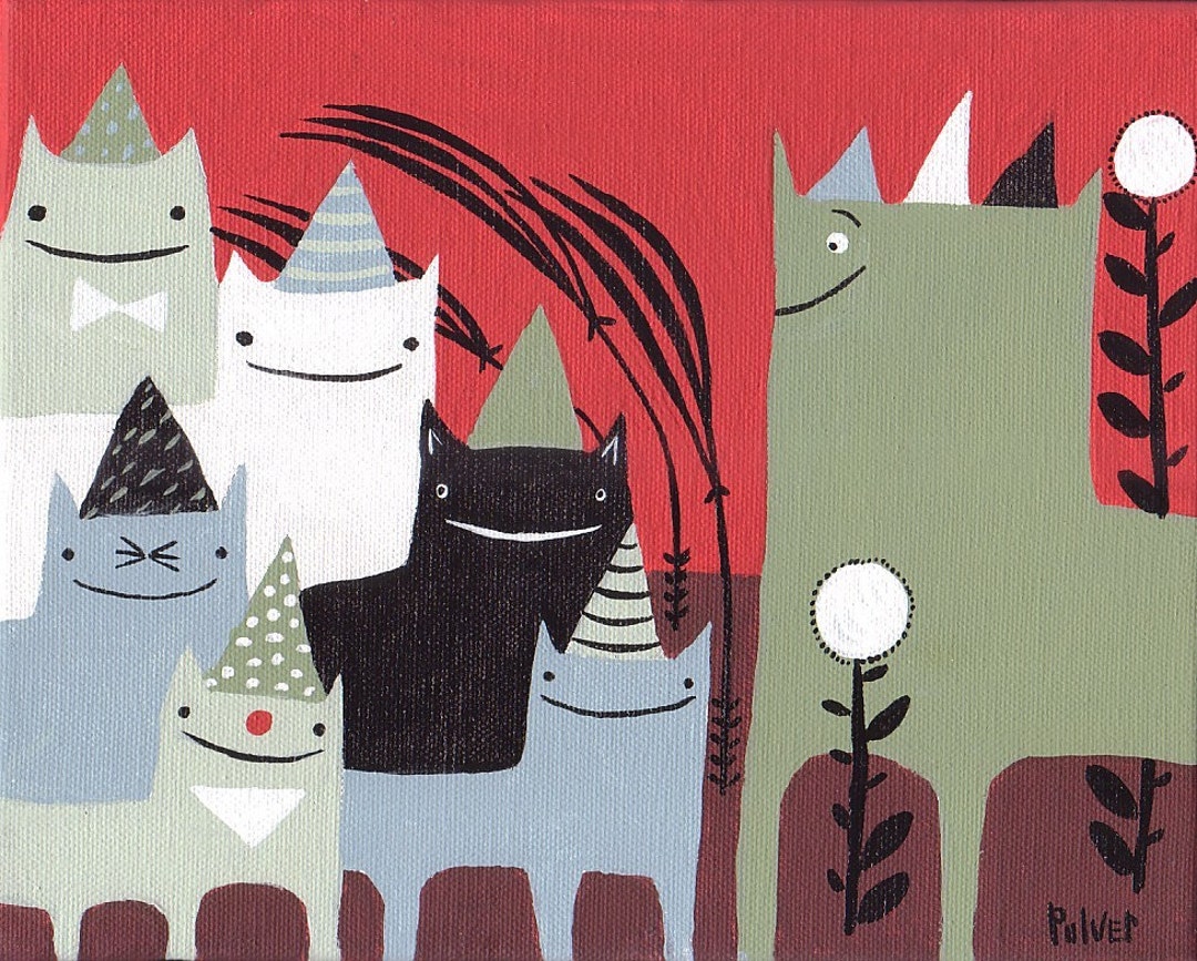 Cats in Hats Card - Happy Cat Birthday Card Cat Retirement Card From ...