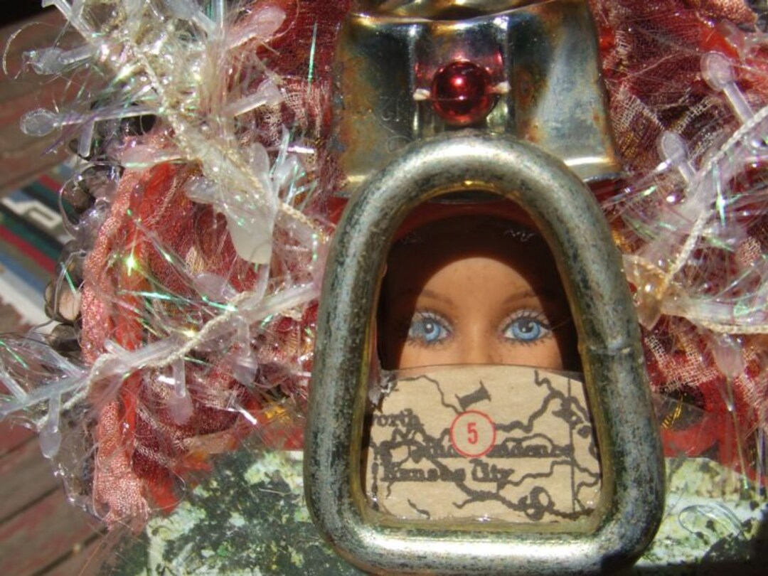 TELL BARBIE Found Art Sculpture Prayer Meditation Shrine Hanging or ...