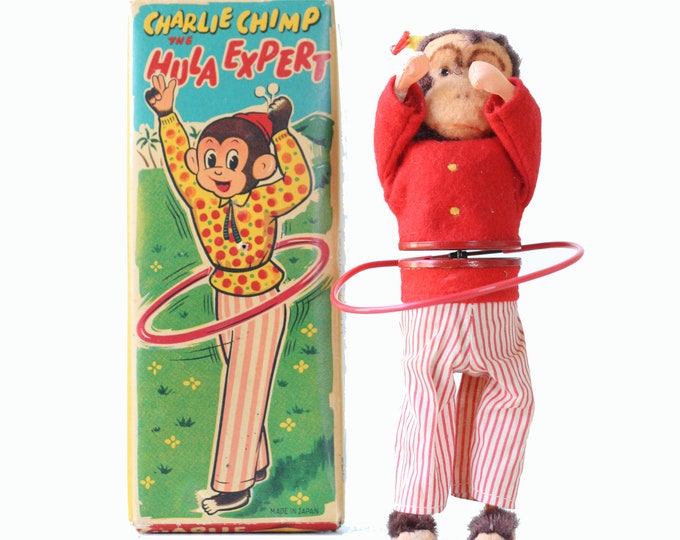 Vintage Charlie the Chimp Hula Monkey Working Original Box - Etsy