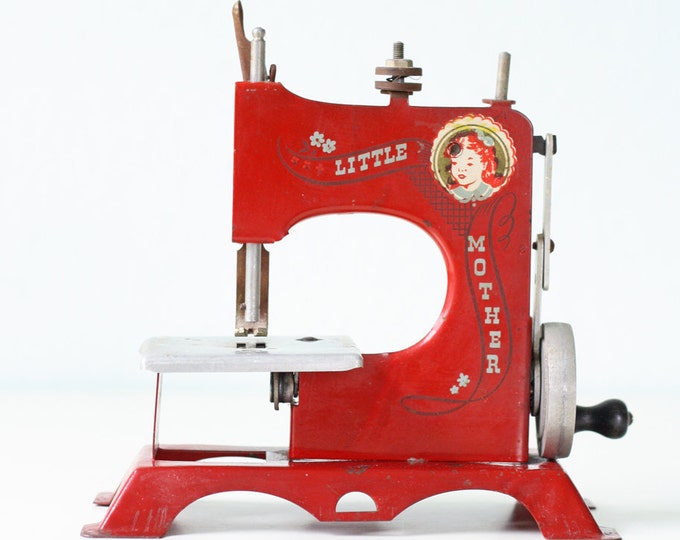 Vintage Red Sewing Machine Little Mother - Etsy