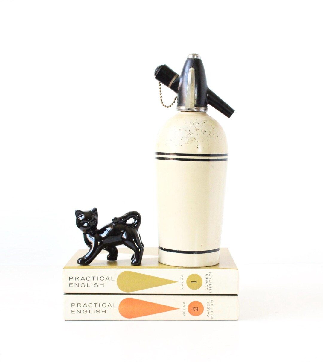 Vintage Sparklet Soda Siphon: off White With Black Stripes, Retro Bar ...