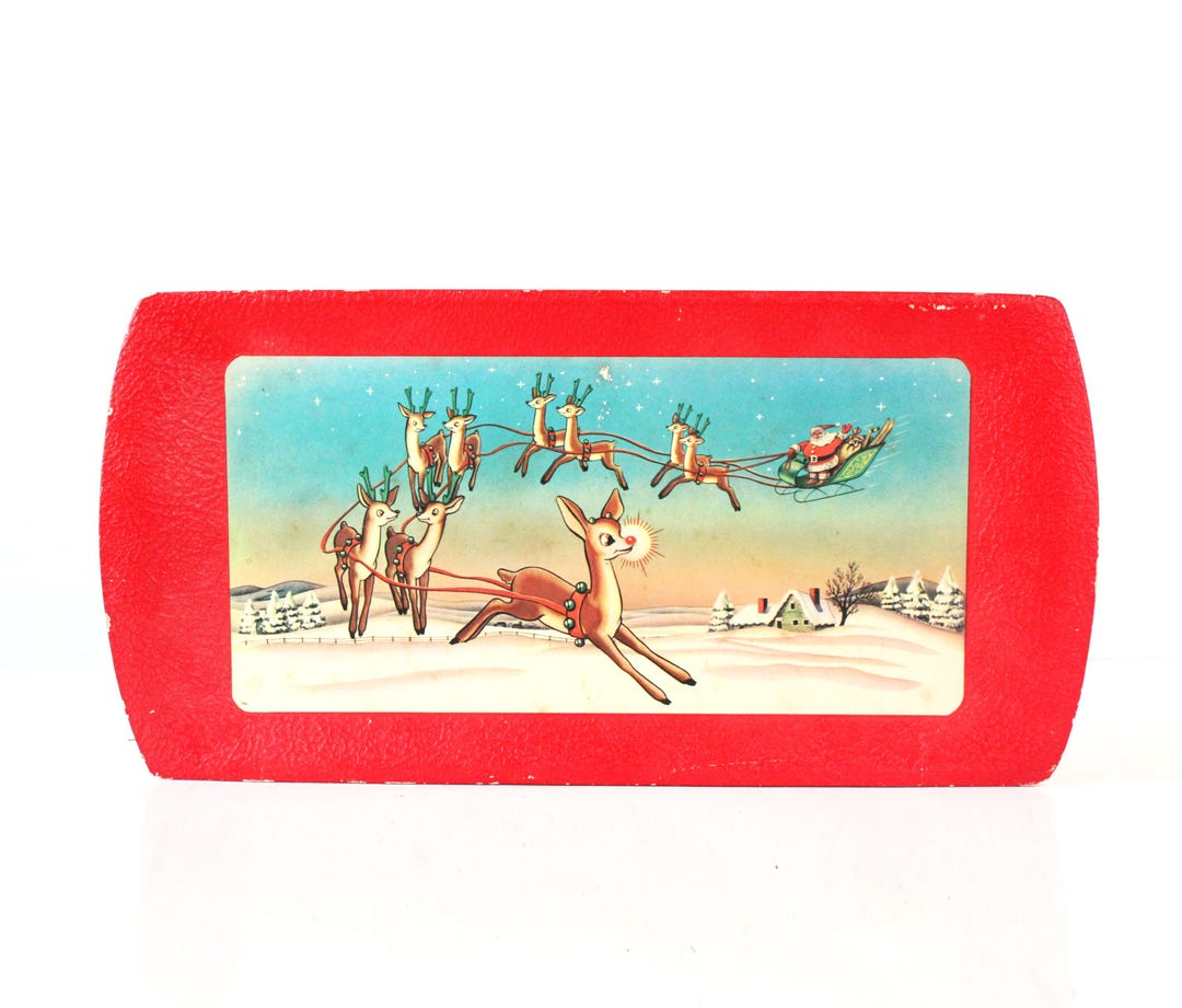 Vintage Rudolph the Red Nosed Reindeer Tray, Vintage Christmas Decor ...