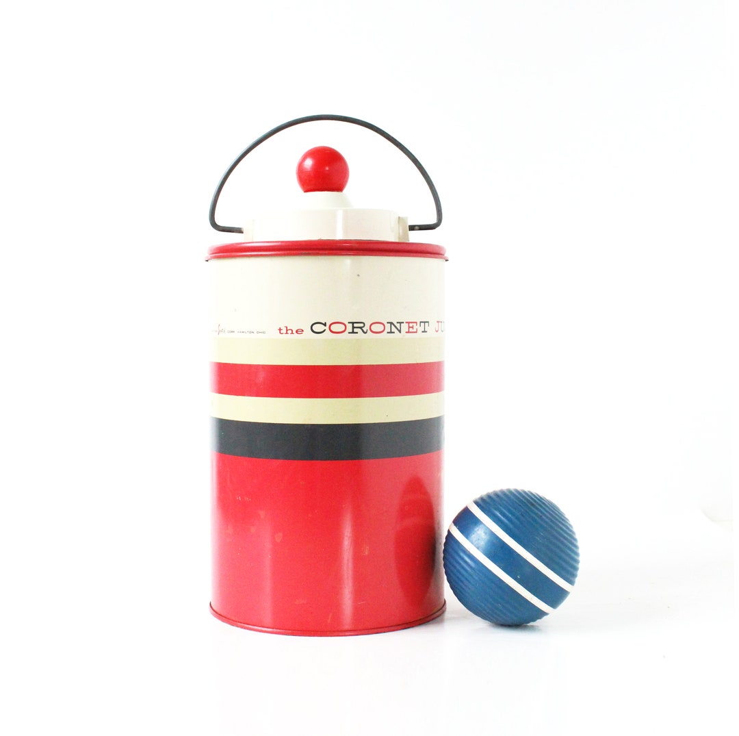 Vintage Thermos, Jolly Jug, Skotch Hamilton, Retro Stripes, Red White ...