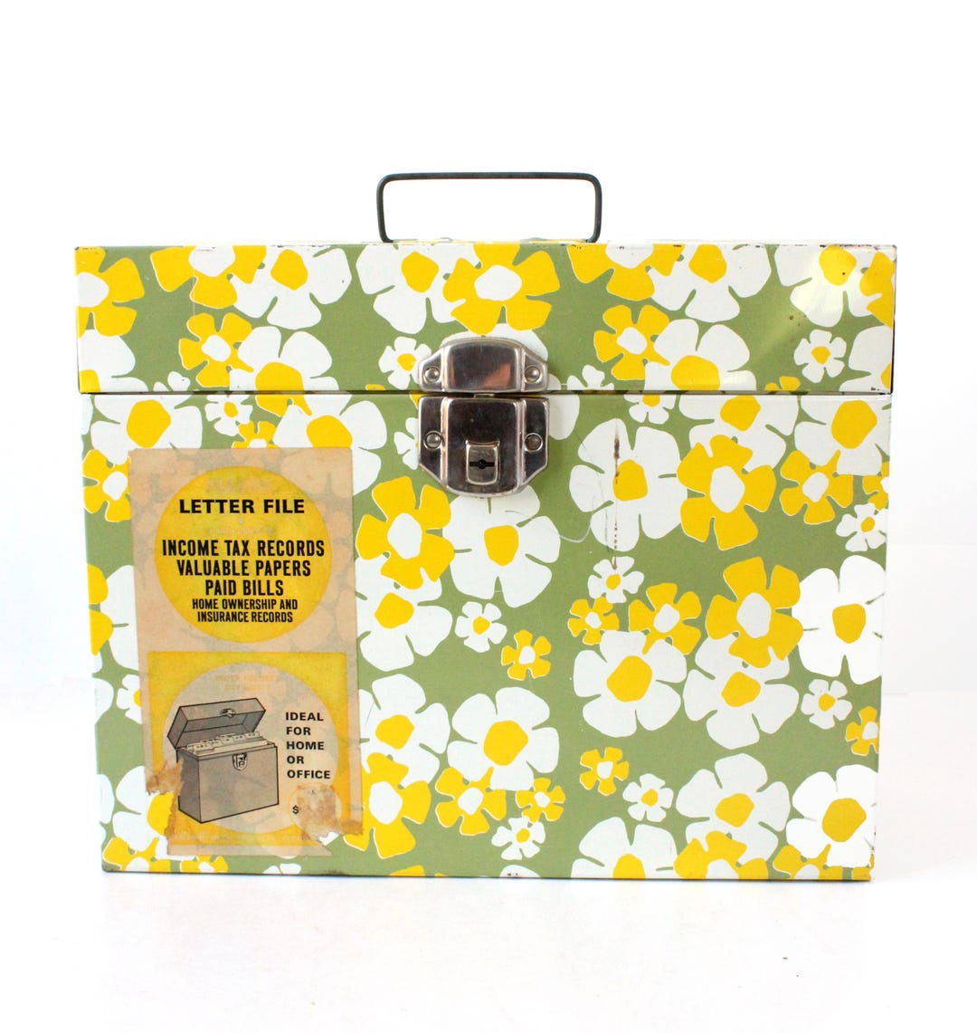 Vintage Mod Flower File Box: Retro Kitsch Decor - Etsy