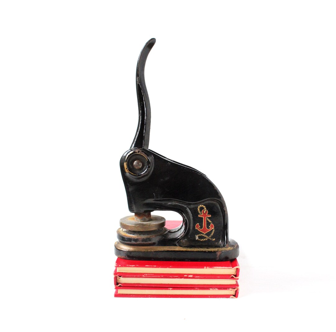 Vintage Cast Iron Embosser: Anchor Decal, Nautical Office Decor - Etsy