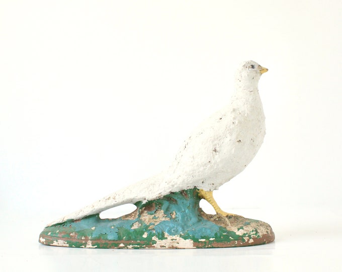 Vintage White Ceramic Dove, Chippy Paint, Vintage Bird Statue, Vintage ...