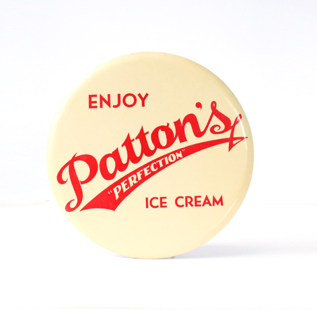 Vintage Ice Cream Sign, Patton's Ice Cream, Red White Sign, Store Sign ...