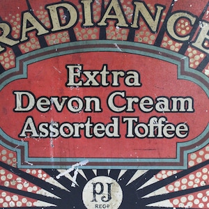 Vintage Radiance Toffee Tin: Devon Cream Advertising Decor - Etsy