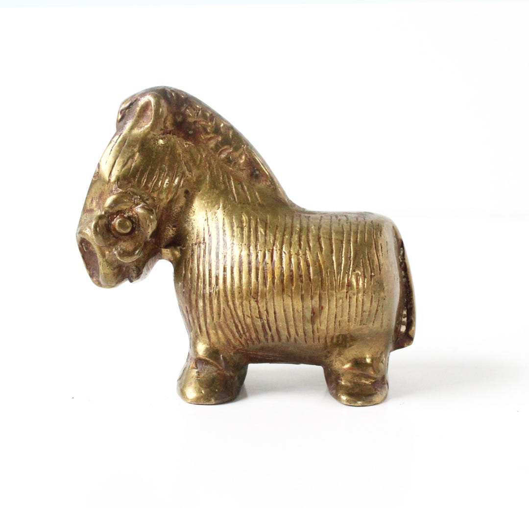 Vintage Brass Zebra, Zebra With Flower, Cartoon Zebra Figurine, Retro ...