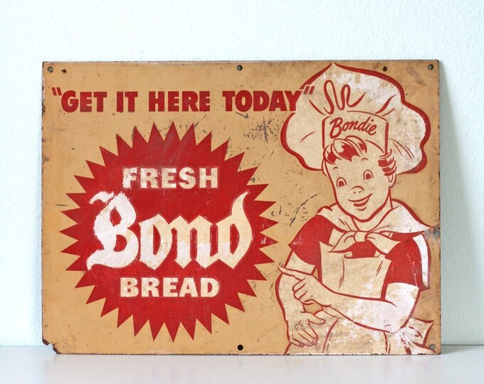 Vintage Bond Bread Sign - Etsy