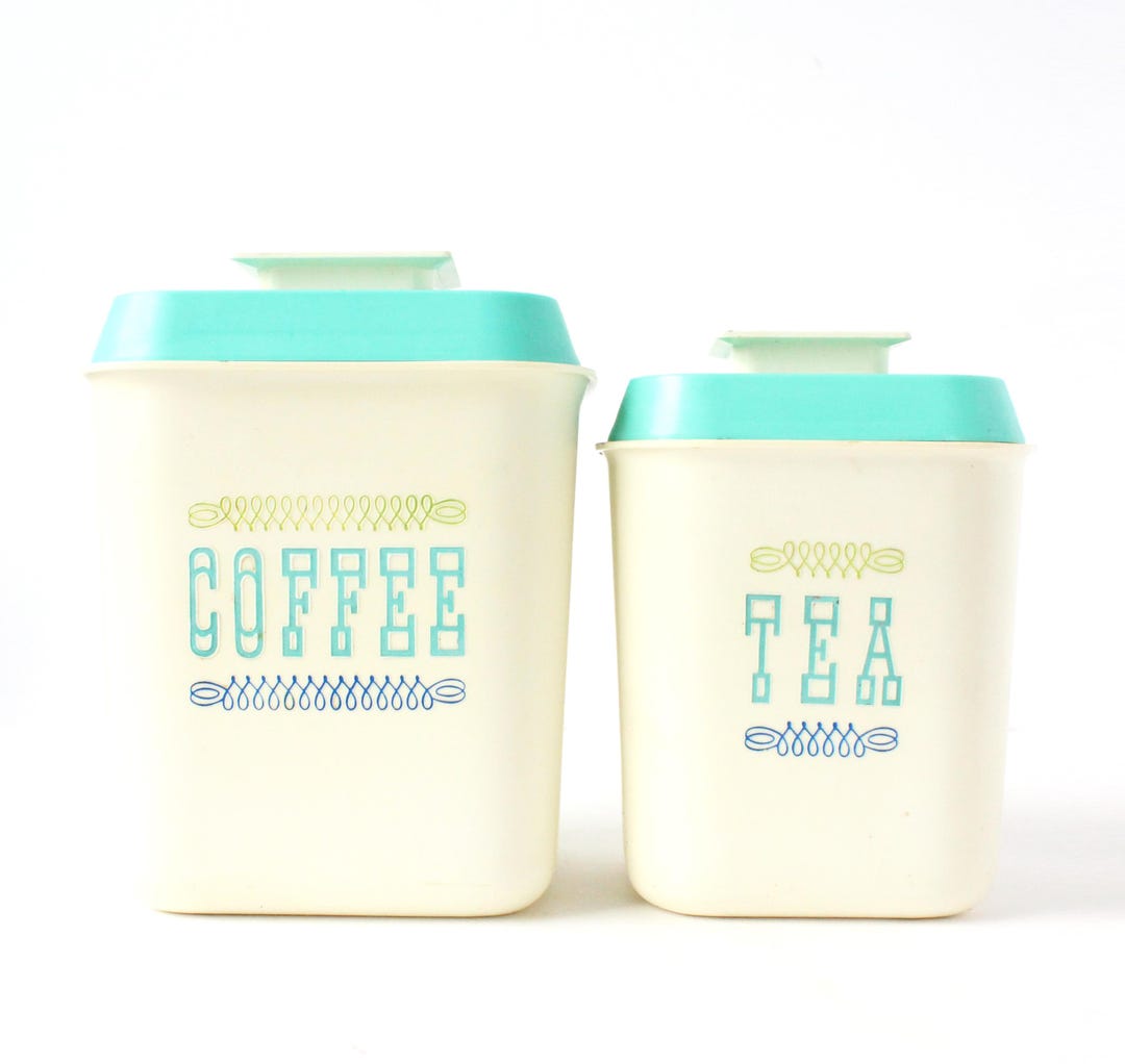 Vintage Lustro Ware Containers, Coffee and Tea, Plastic Kitchen Storage ...