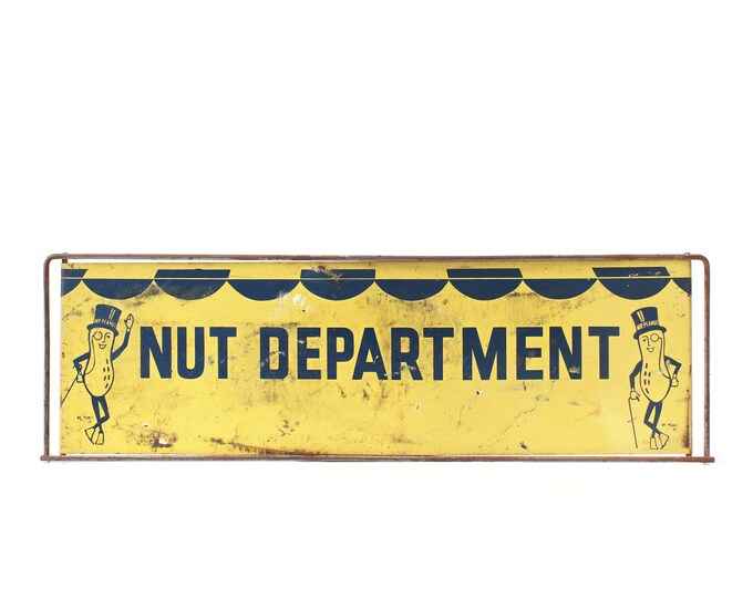 Vintage Planter's Nut Sign, Mr. Peanut Sign, Nut Department Sign ...