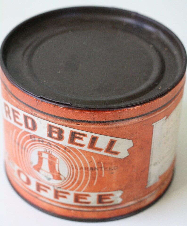 Vintage Red Bell Coffee Tin | Etsy