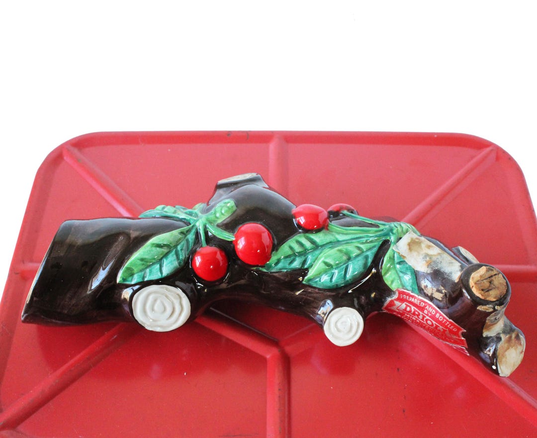 Vintage Drioli Cherry Liquor Decanter, Ceramic Log, Made in Italy ...