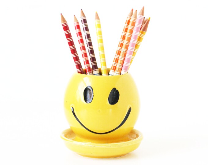 Vintage Mccoy Planter, Smiley Face, Yellow Mccoy Planter, Happy Face - Etsy