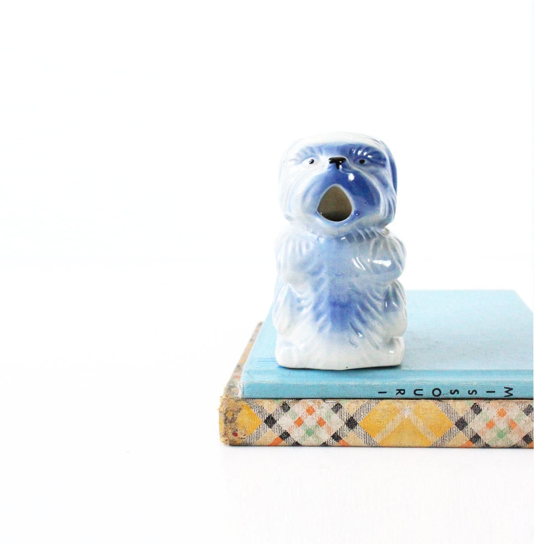 Vintage Blue Dog Pitcher, Ceramic Dog Creamer, Blue and White Decor ...