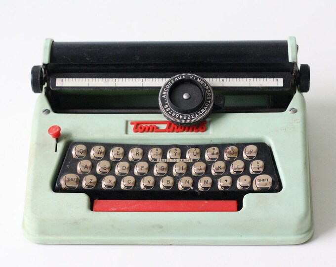 Vintage Green Typewriter Tom Thumb Toy Typewriter Green and - Etsy