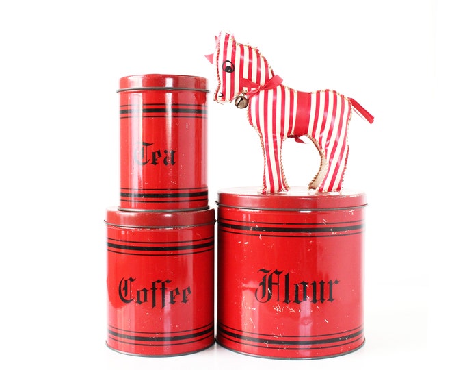 Vintage Kitchen Tins, Retro Kitchen Tins, Flour Coffee Tea Canisters ...
