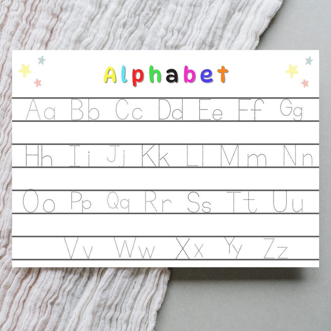 Alphabet Tracing Worksheet: Uppercase & Lowercase Letter Practice (A4 ...