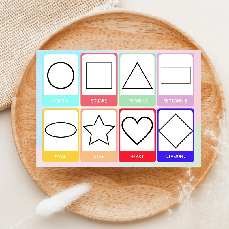 Shape Flashcards for Kids | A4 Printable Shapes Chart | Preschool ...