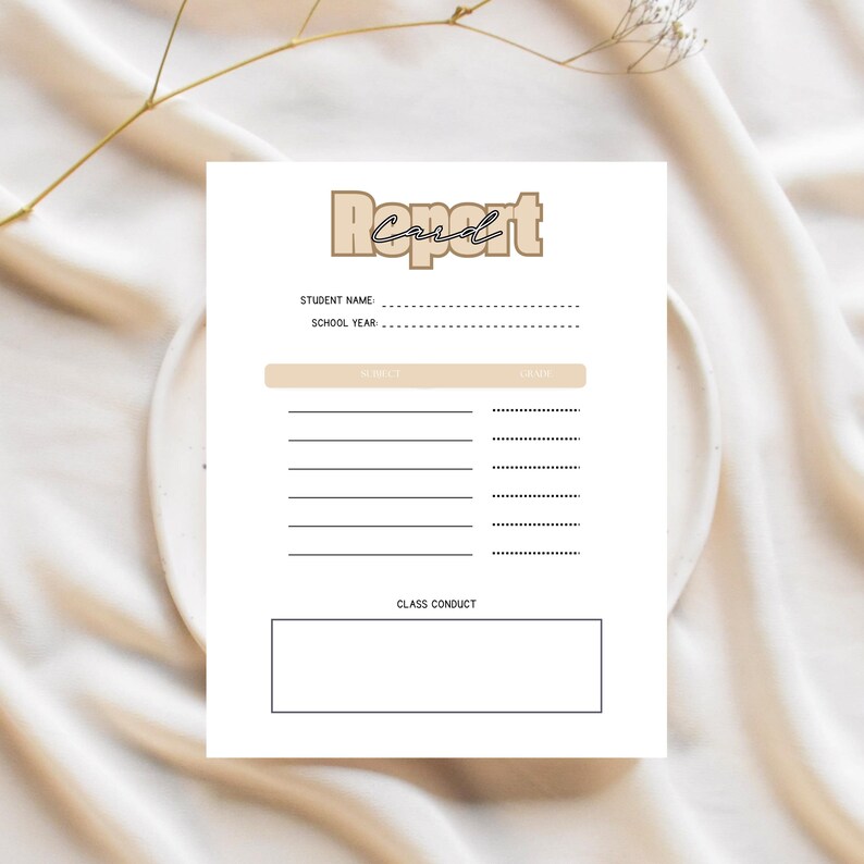 Printable Report Card | Editable School Report PDF | Homeschool Grade ...