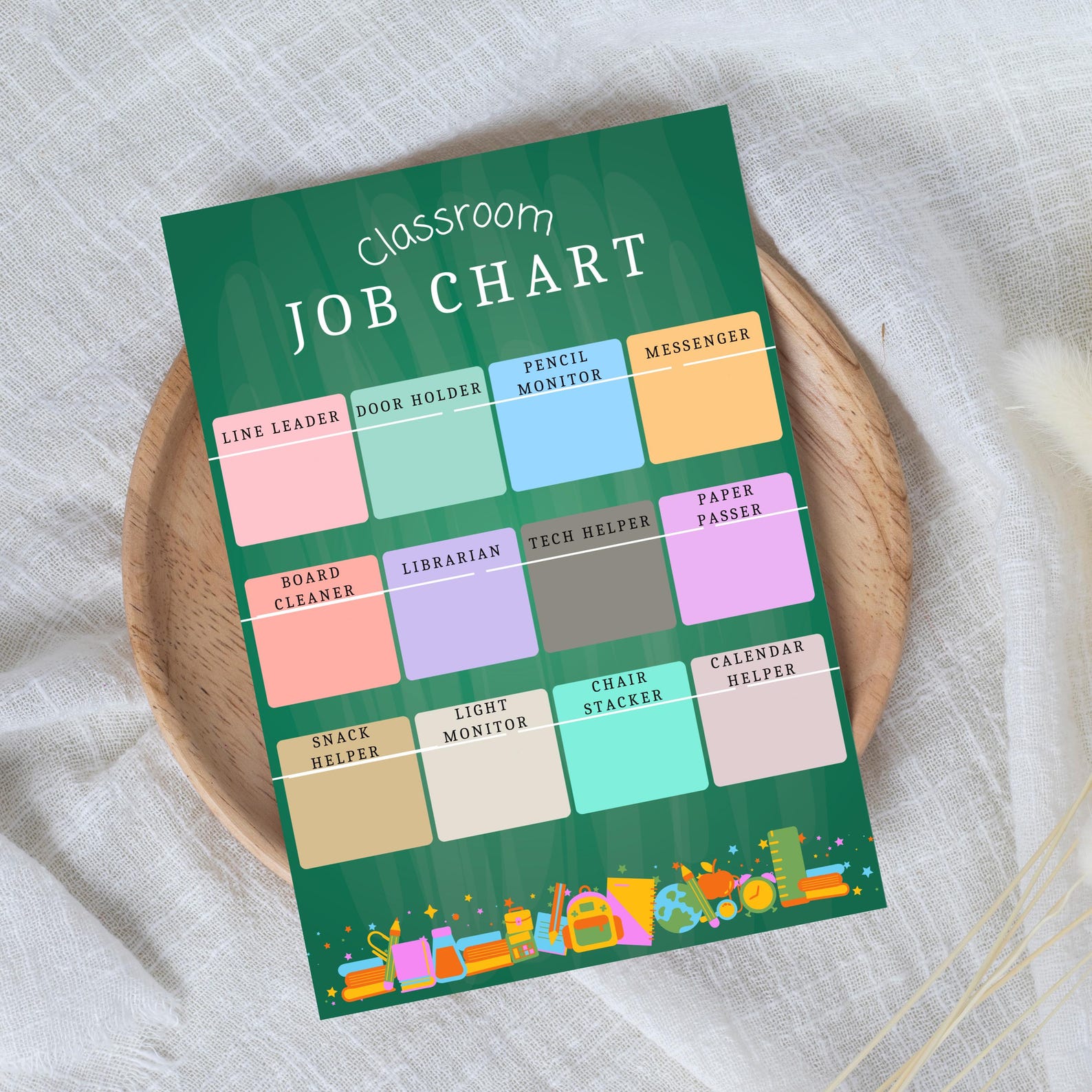 Editable Classroom Job Chart Printable: Teacher Helper, Homeschool (PDF ...