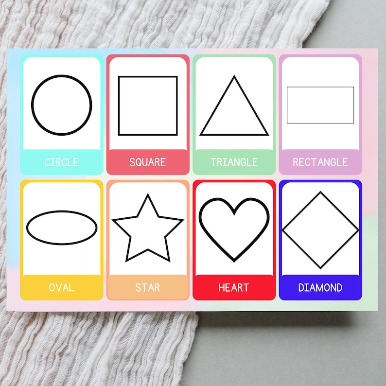 Shape Flashcards for Kids | A4 Printable Shapes Chart | Preschool ...