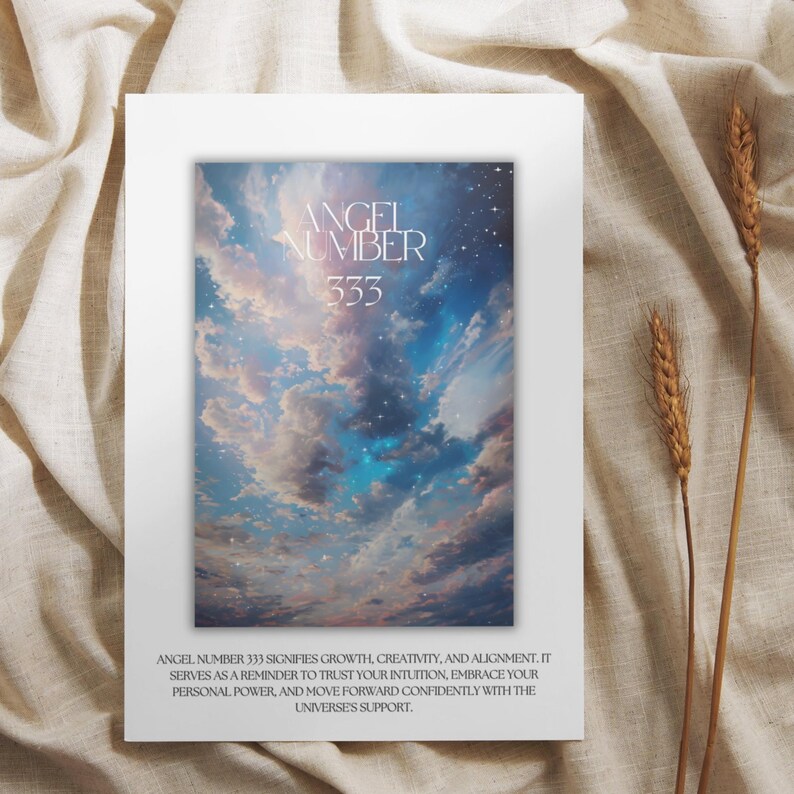 Angel Number 333, Wall Art Printable, Spiritual Decor, Numerology Art ...