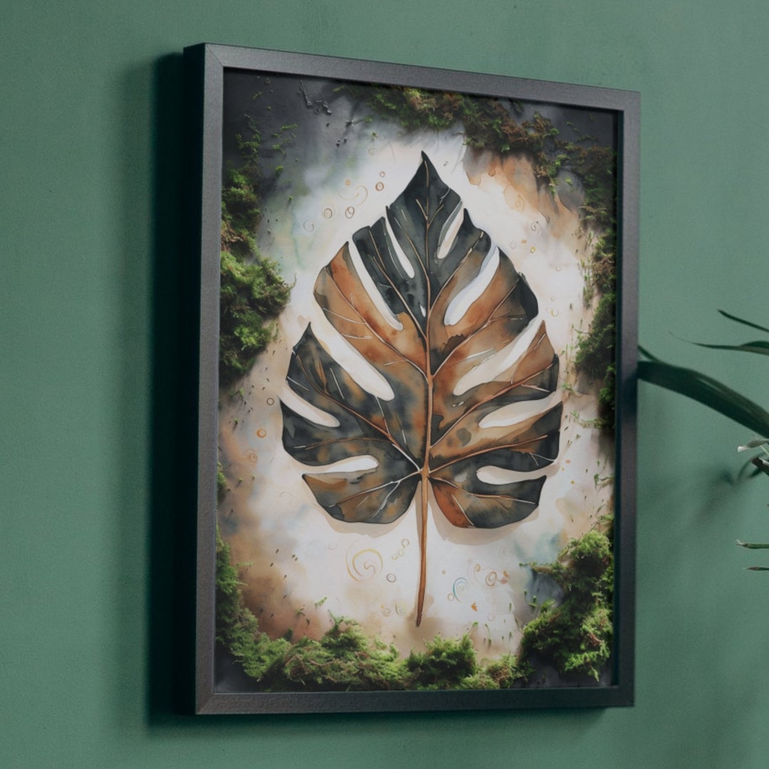 Moss Wall Art, Digital Moss Art, Instant Printable, Green Moss Wall Art ...