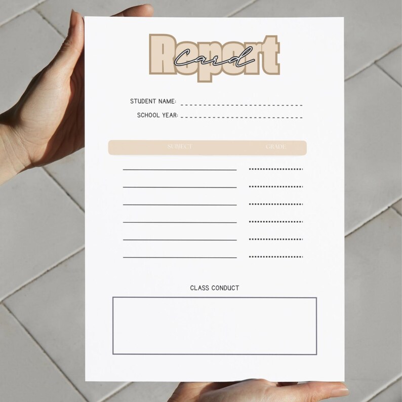 Printable Report Card | Editable School Report PDF | Homeschool Grade ...