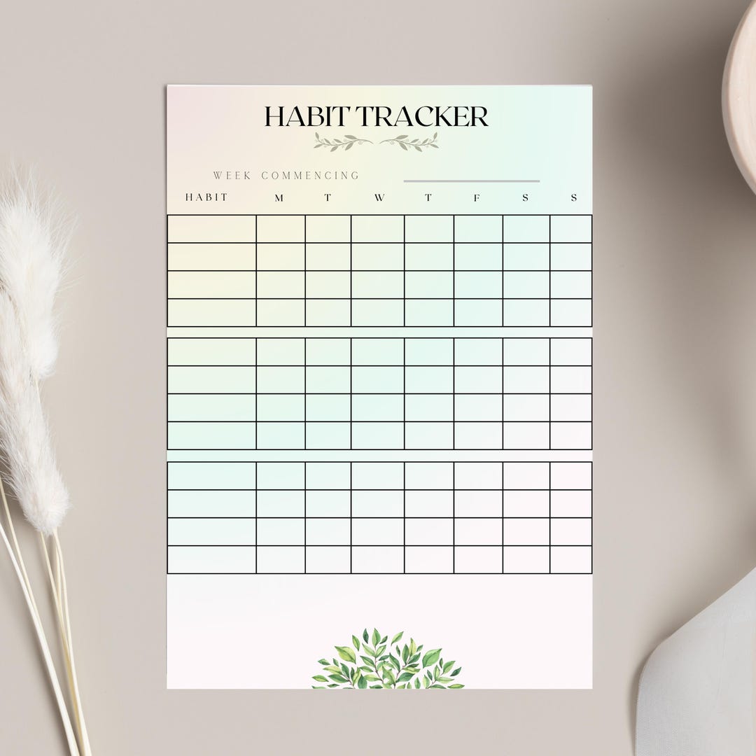 Habit Tracker Printable | Daily & Weekly Task Planner | Productivity ...