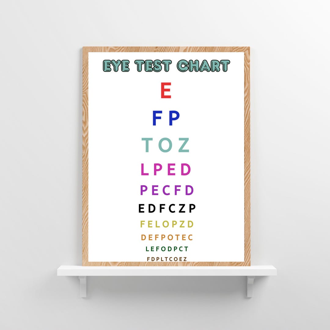 Printable Eye Chart PDF | Minimalist Vision Test Chart | Snellen Style ...
