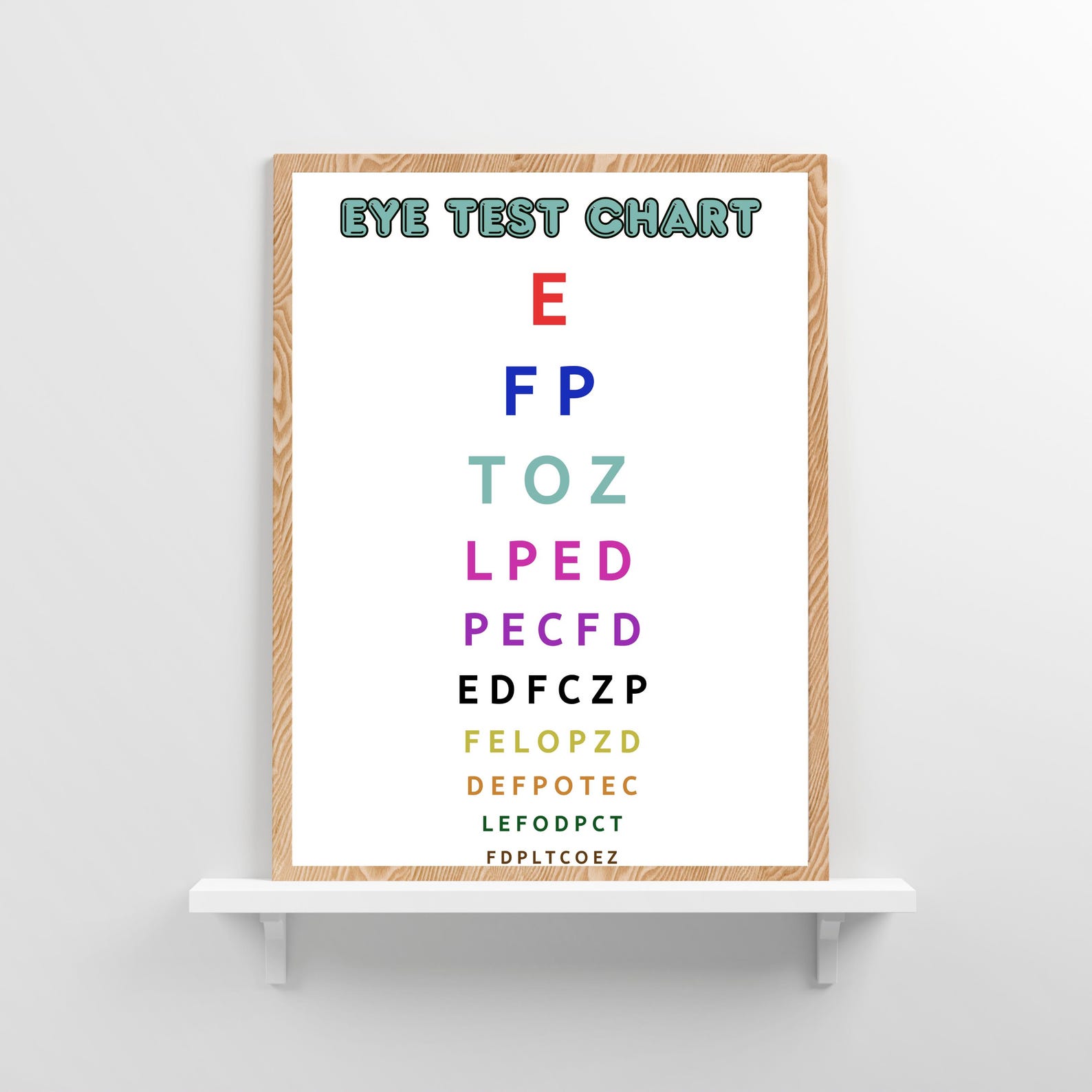 Printable Eye Chart PDF | Minimalist Vision Test Chart | Snellen Style ...