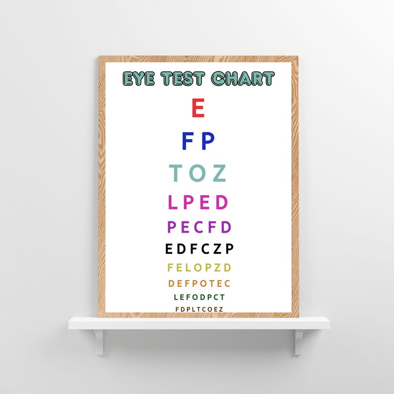 Printable Eye Chart PDF | Minimalist Vision Test Chart | Snellen Style ...