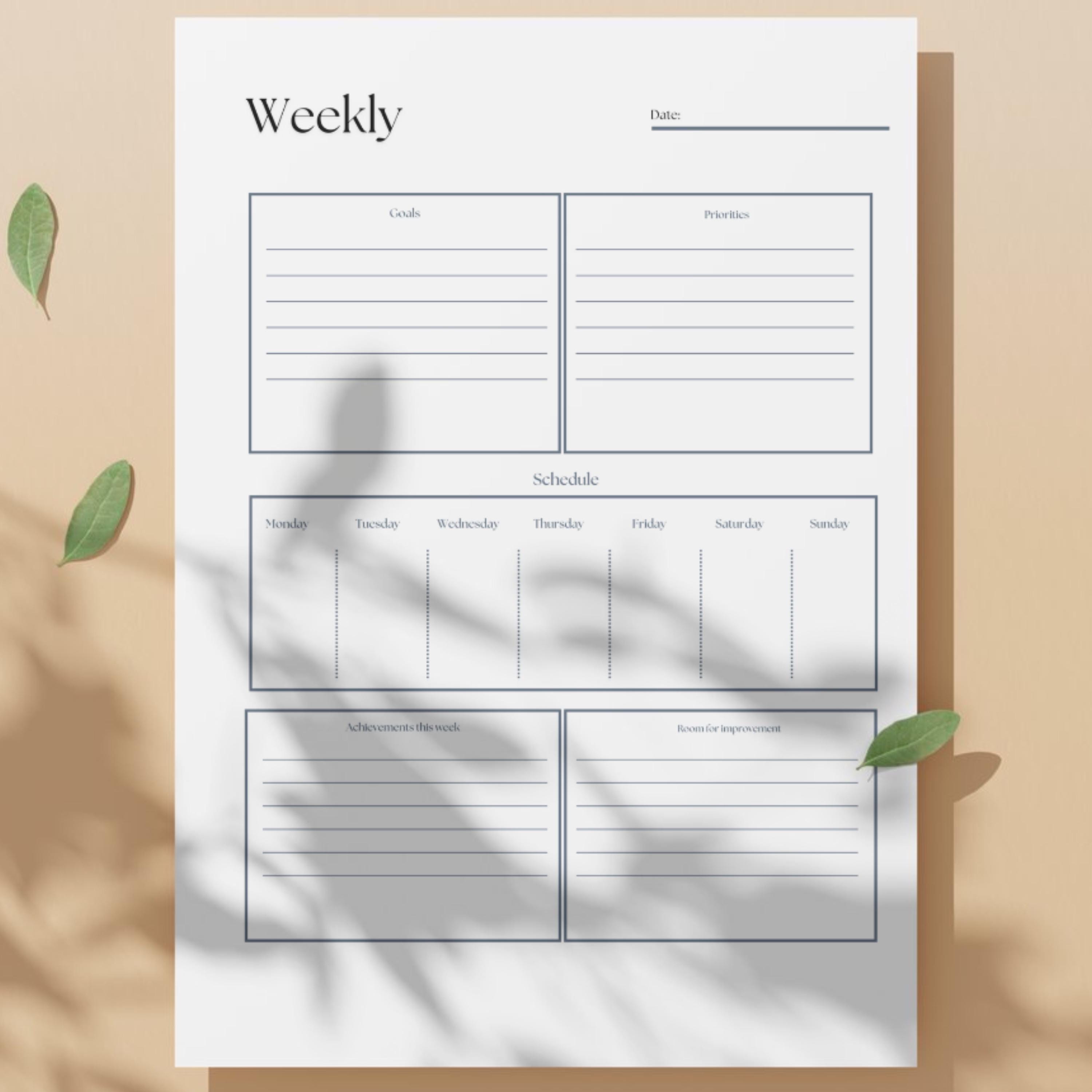 ADHD Weekly Daily Planner, Self Care Reminders, Productivity Organizer ...