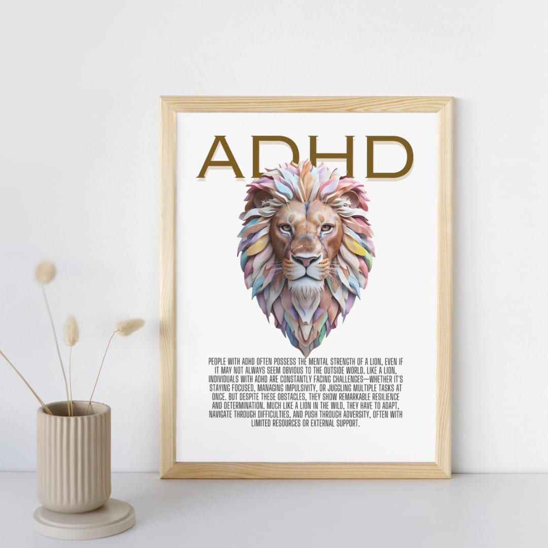 ADHD Awareness Printable Wall Art, Mental Health Poster, Office Decor ...