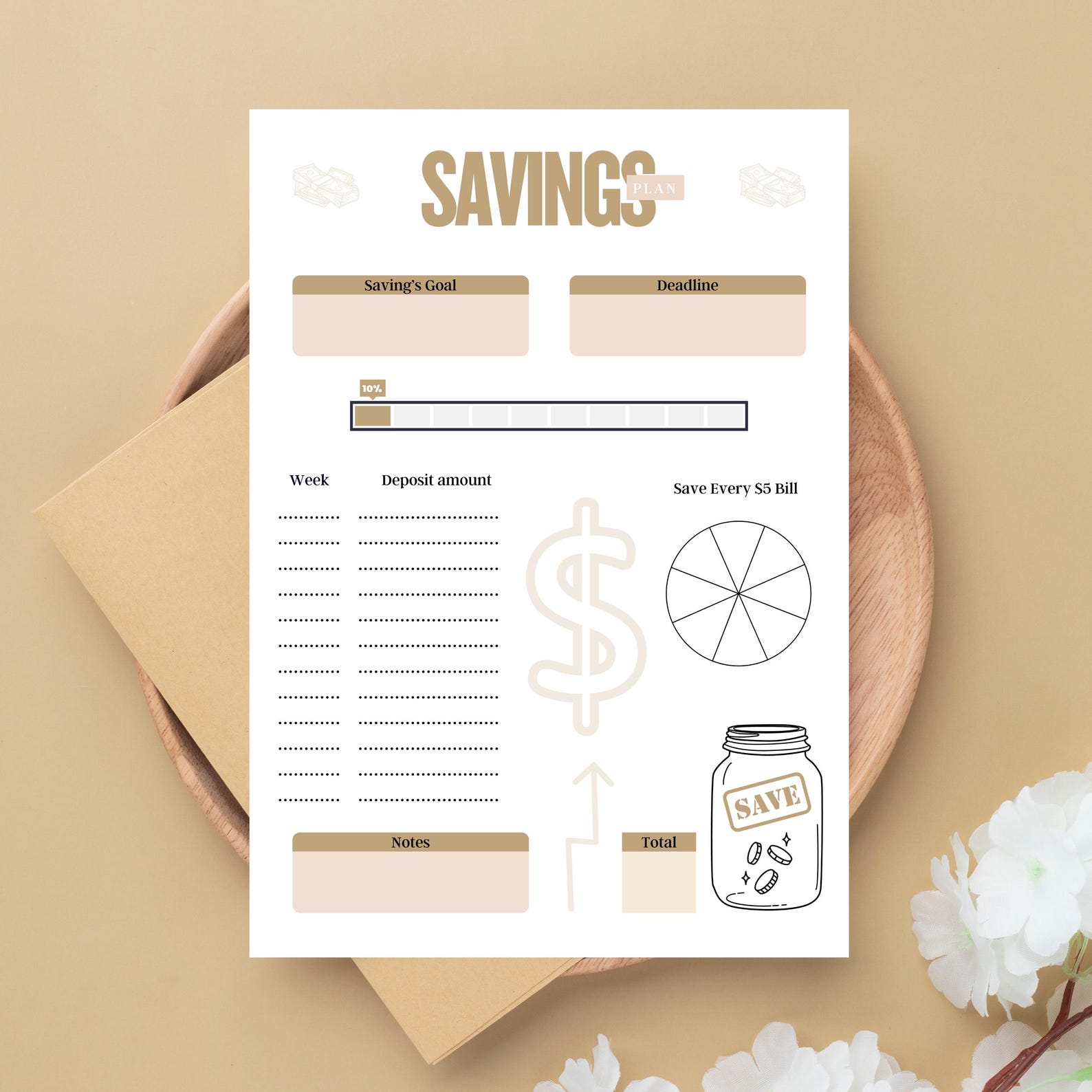 Savings Plan Printable: Finance Tracker, Budget Planner (digital ...