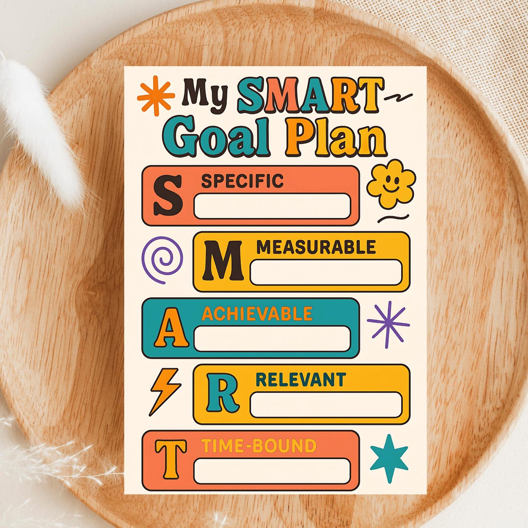SMART Goals Printable | Goal Setting Worksheet for Kids & Students ...
