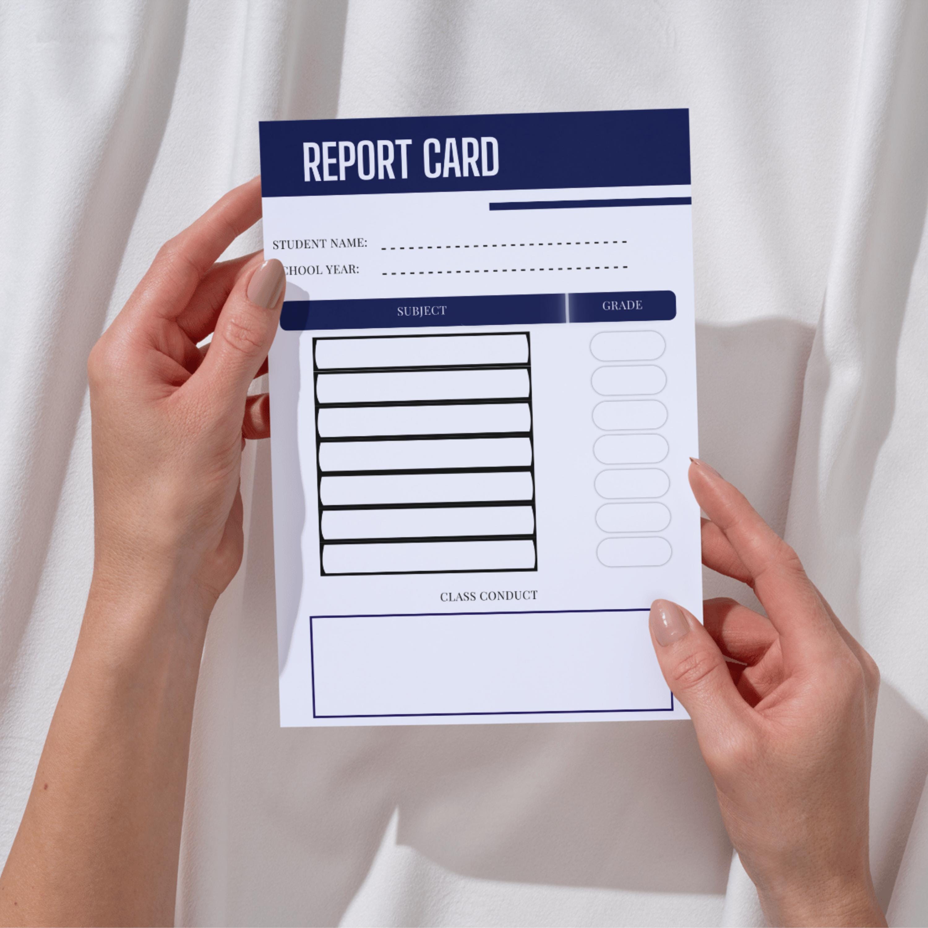Report Card, Printable Report Card, Homeschool Report Card, Student ...