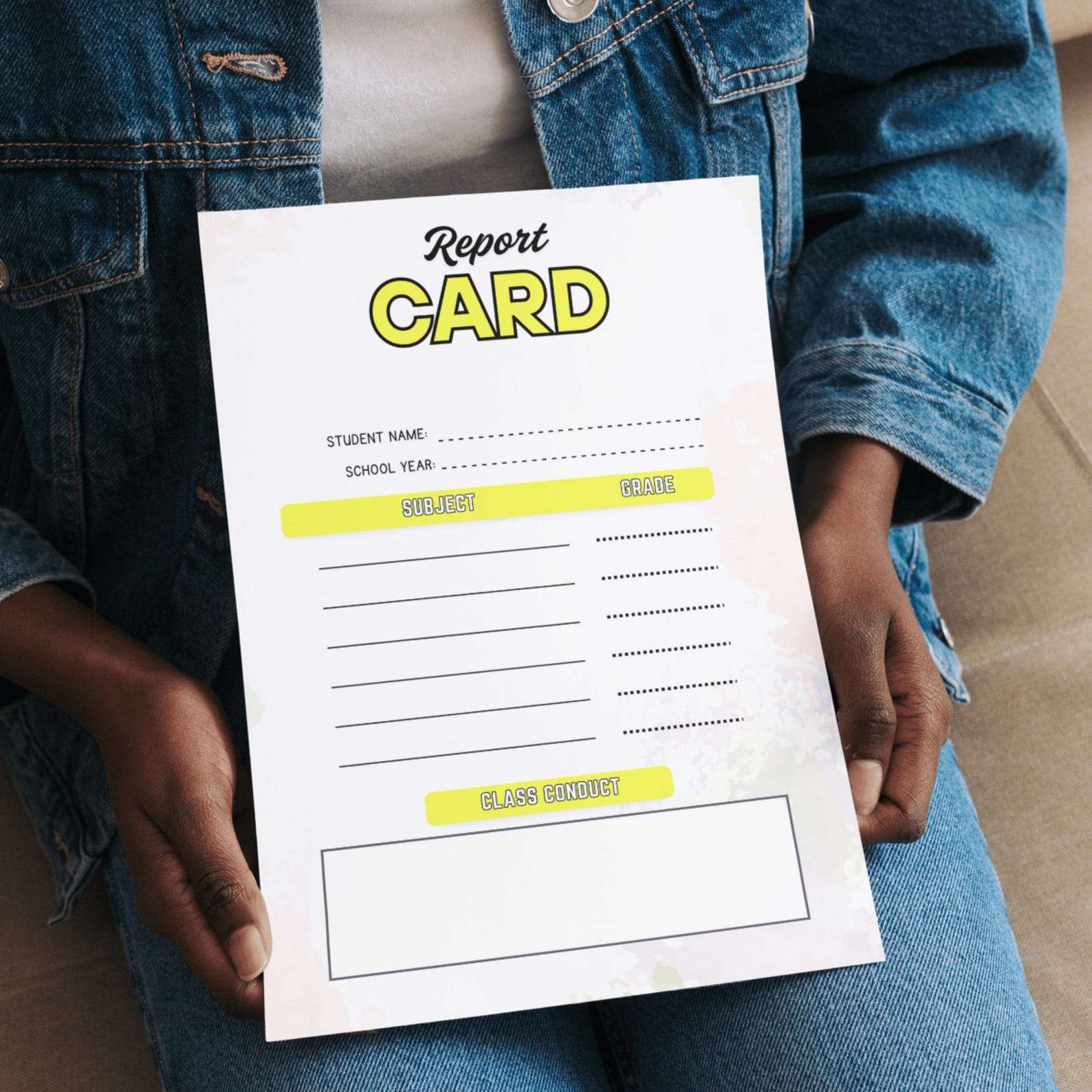 Printable Report Card Template | Editable School Report PDF ...