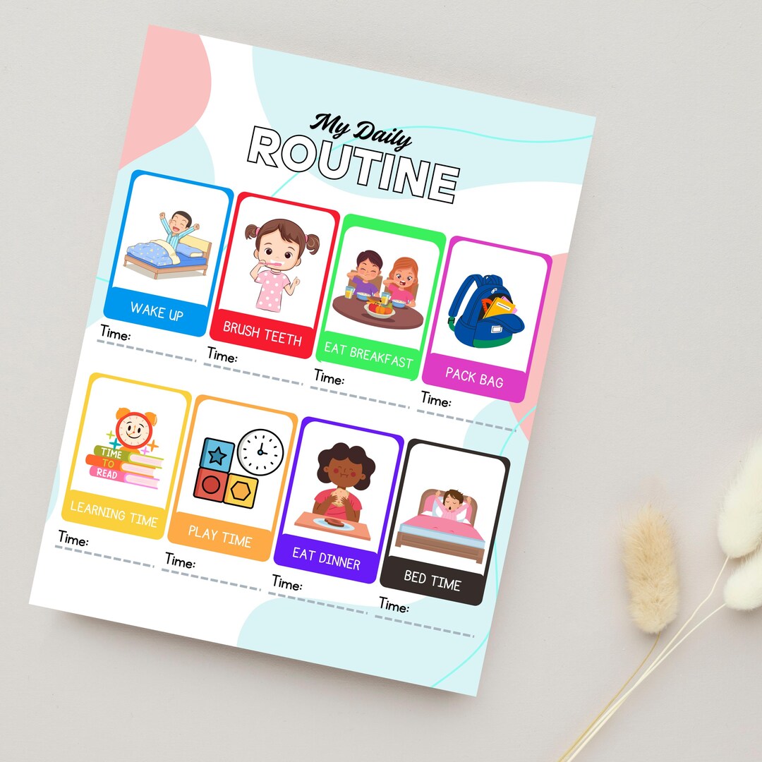 Daily Routine Chart for Kids Printable | Visual Schedule for Toddlers ...