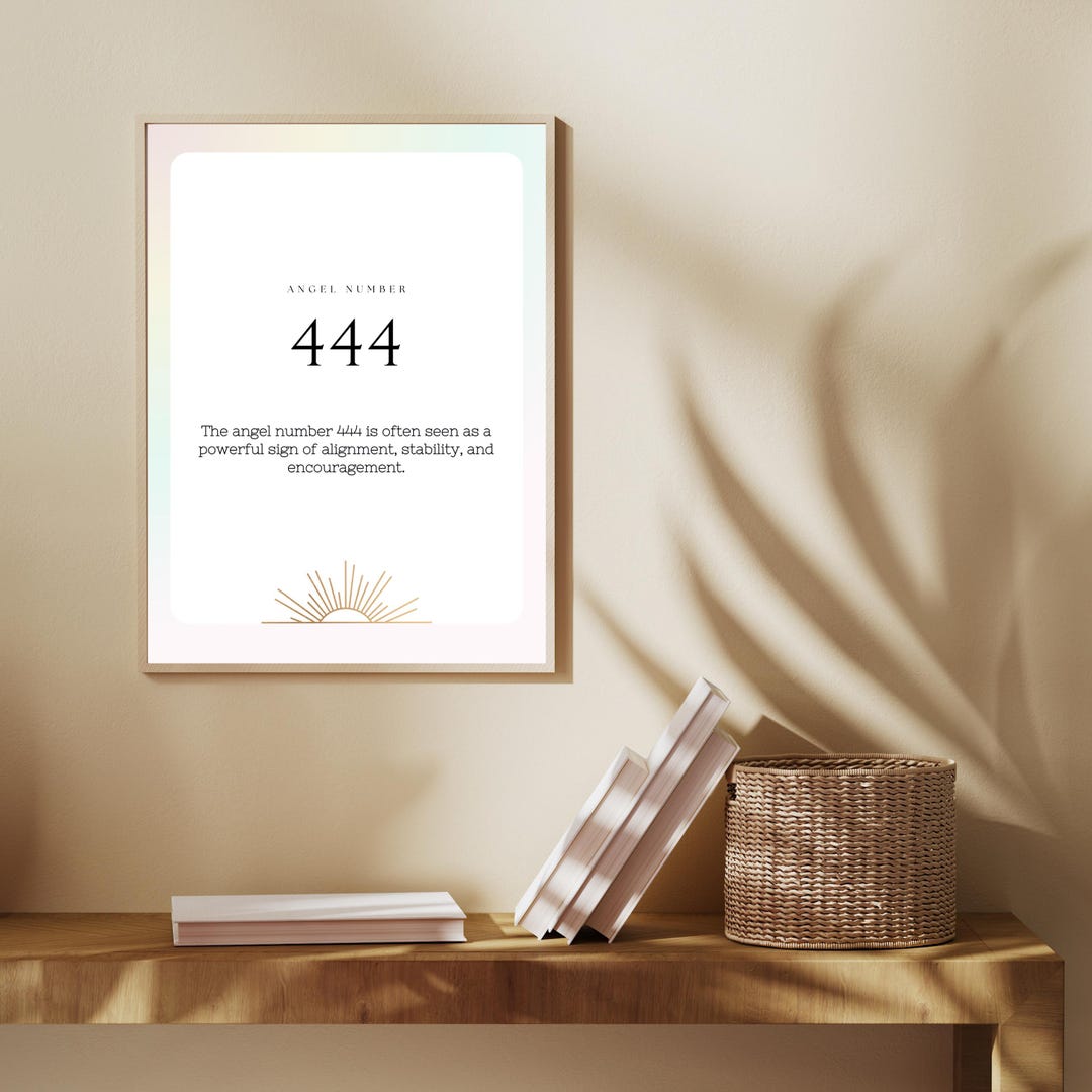 Angel Number 444 Printable Wall Art | Spiritual Decor | Numerology ...
