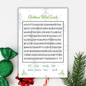 Word Search | Digital Print | Holiday Activity Sheet | Festive Puzzle ...